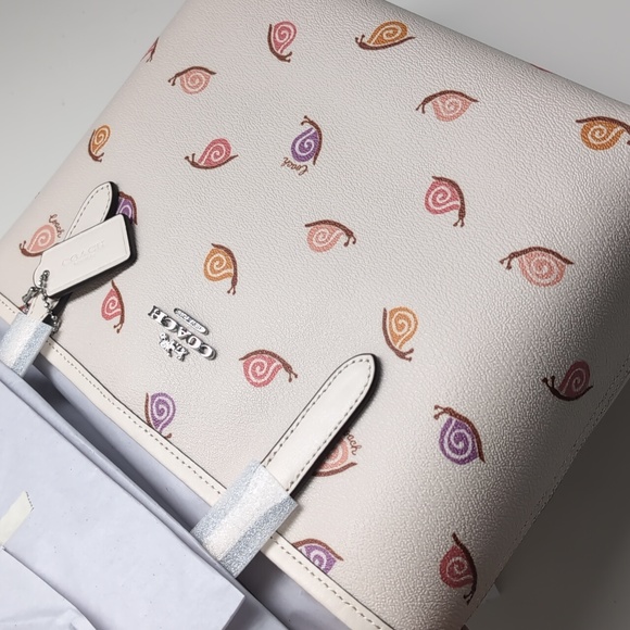 Coach | Bags | Coach Cv269 Small City Tote With Snail Print Silverchalk ...